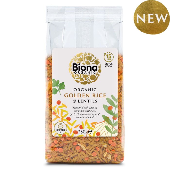 Biona - Organic Golden Rice & Lentils, 250g – PlantX UK