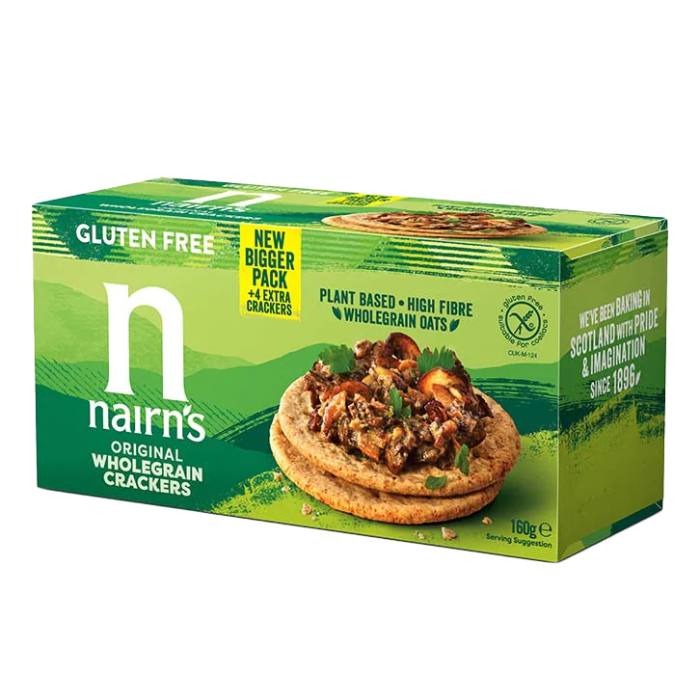 Nairns - Gluten Free Fluted Wholegrain Cracker, 160g | Pack of 8 ...